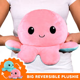 TeeTurtle Big Reversible Octopus Plushie (Aqua + Pink)