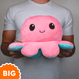 TeeTurtle Big Reversible Octopus Plushie (Aqua + Pink)