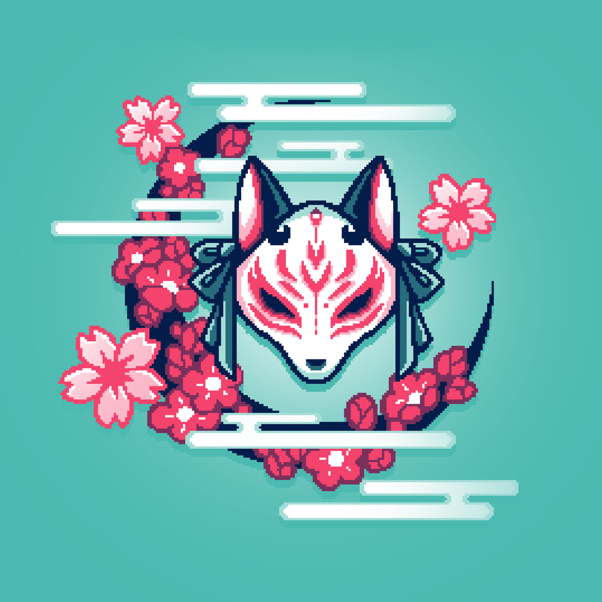 Kitsune Mask Pixel Art – TeeTurtle