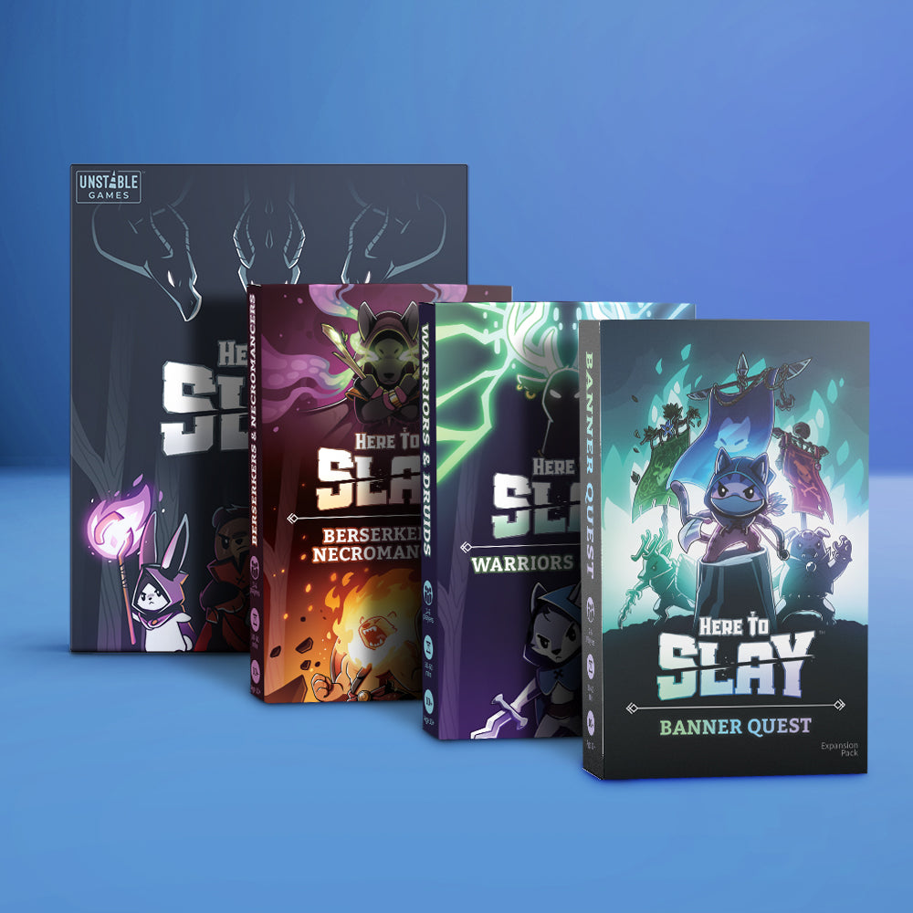 Here to Slay: Base Game + 3 Expansion Bundle – TeeTurtle